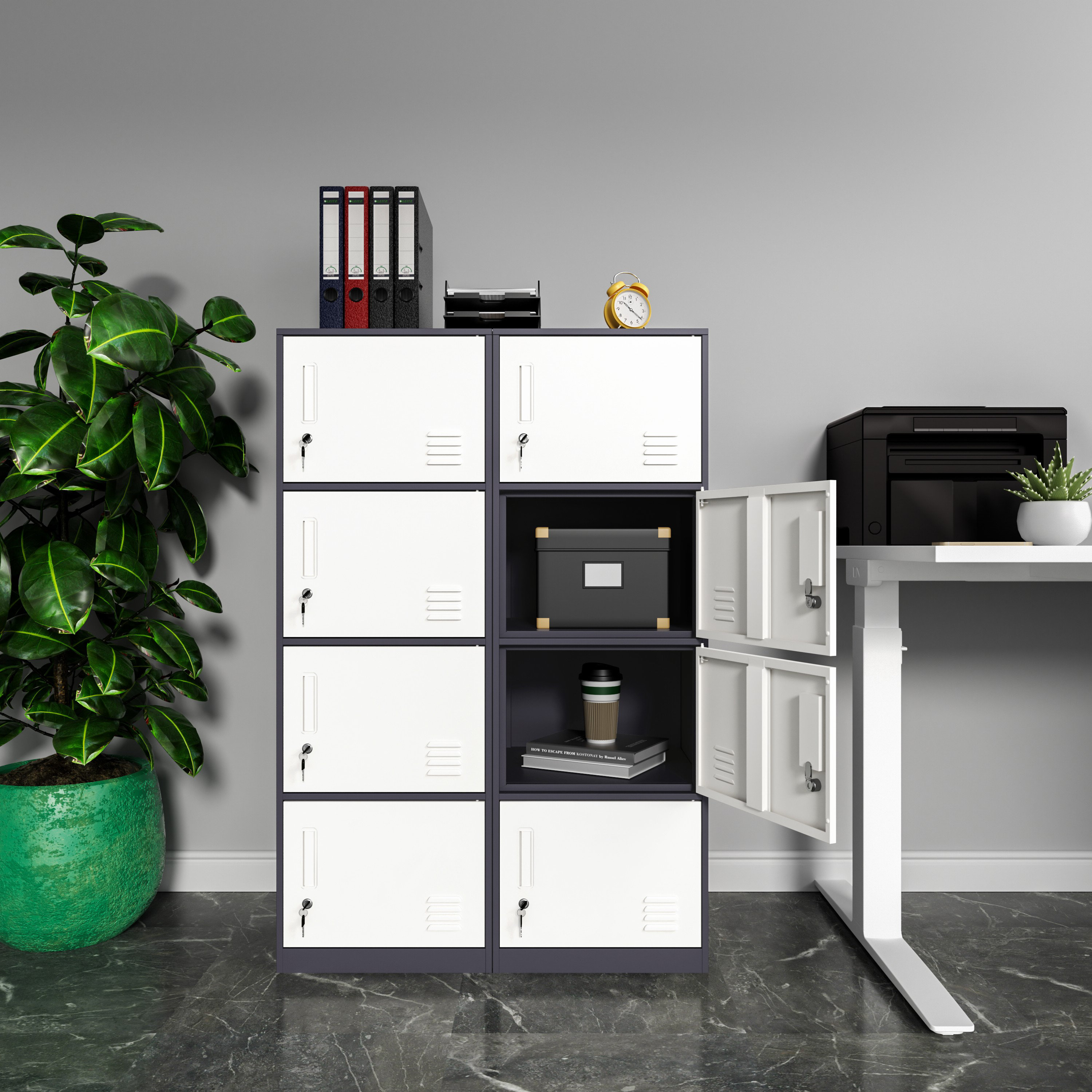 Fumedo Metal Lockers For Employees,office Storage Locker With 4 Door ...