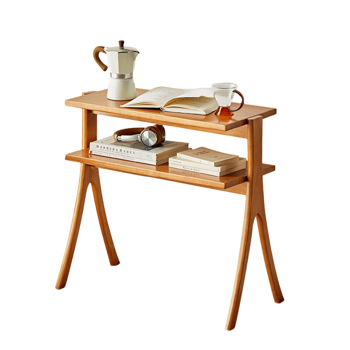 Organix Pattern 25.00"Brown Solid Wood Mobile End Table | Wayfair