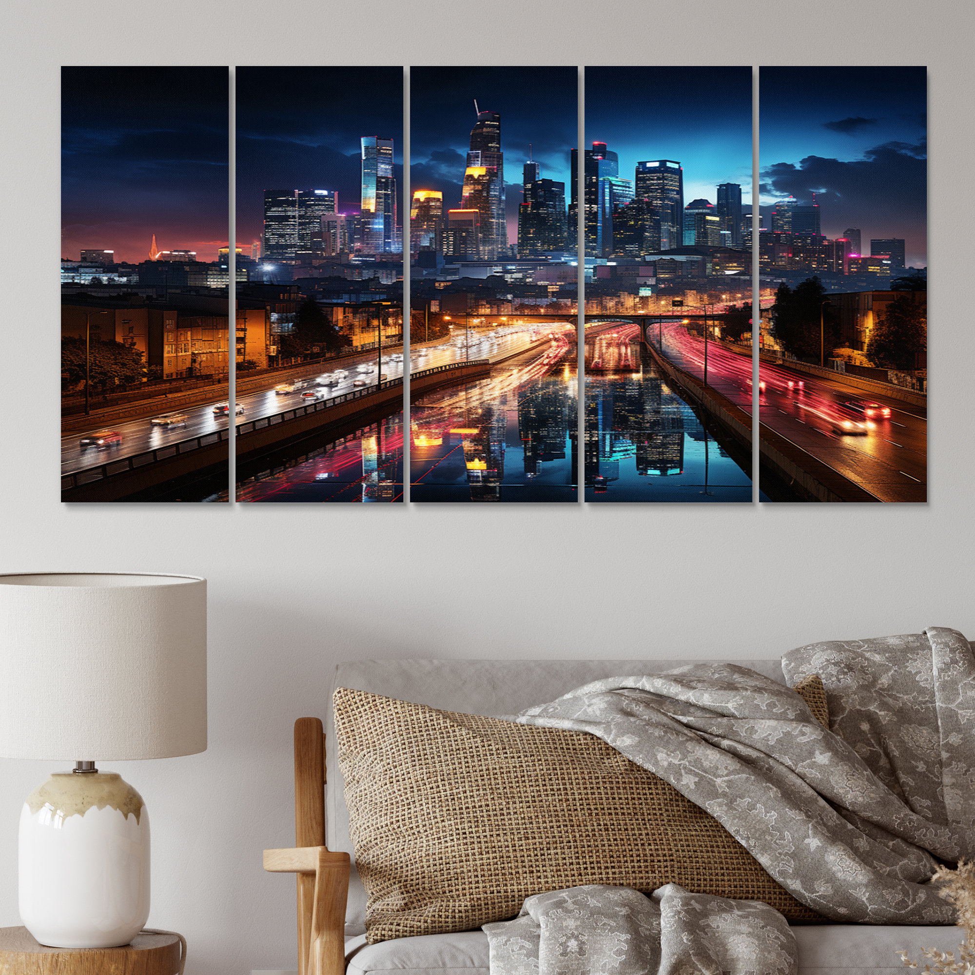 Latitude Run® Scenic Vibrant Cityscape - Cityscapes Canvas Wall Art - 5 ...
