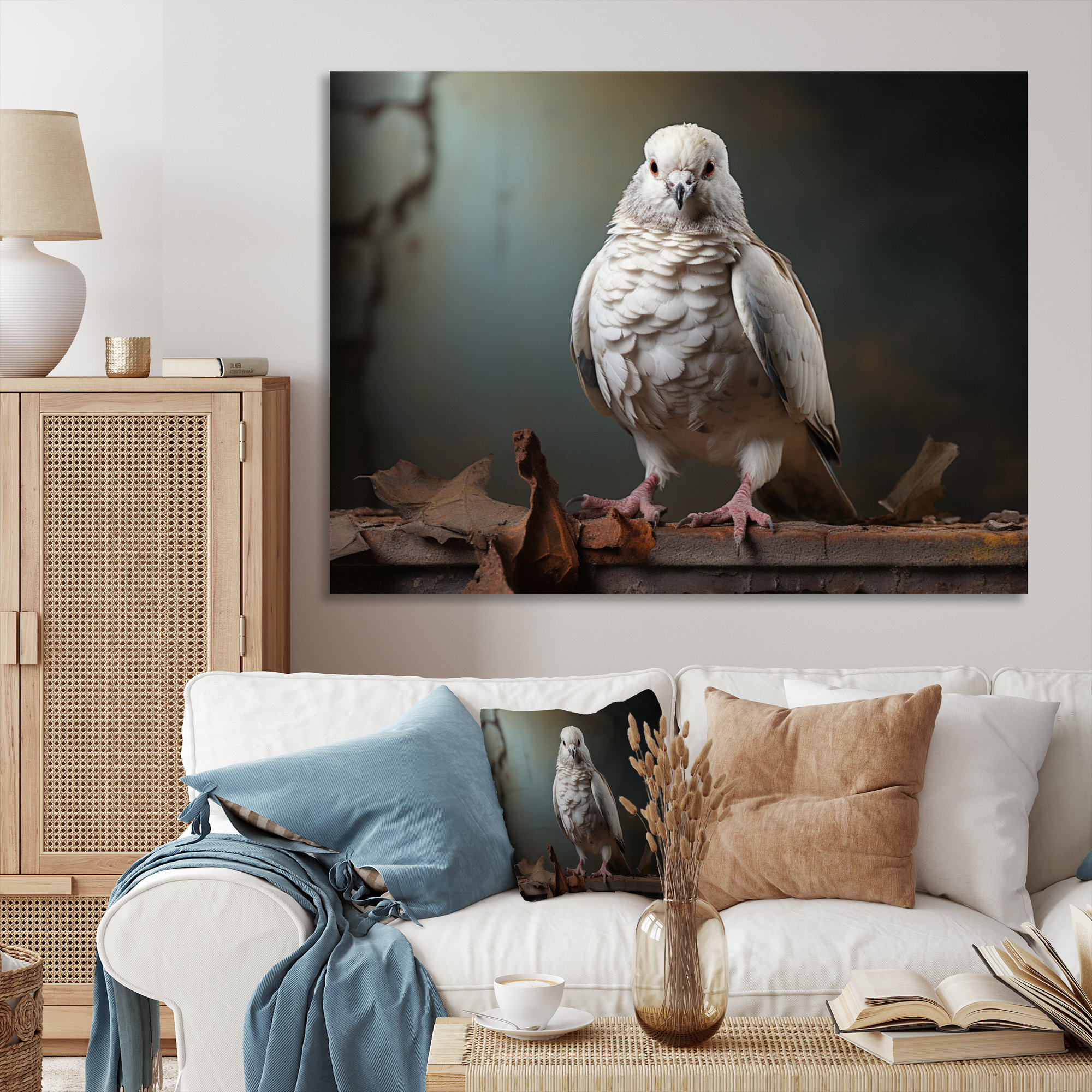 Ebern Designs Gray Dove Portrait II Framed On Canvas Print | Wayfair