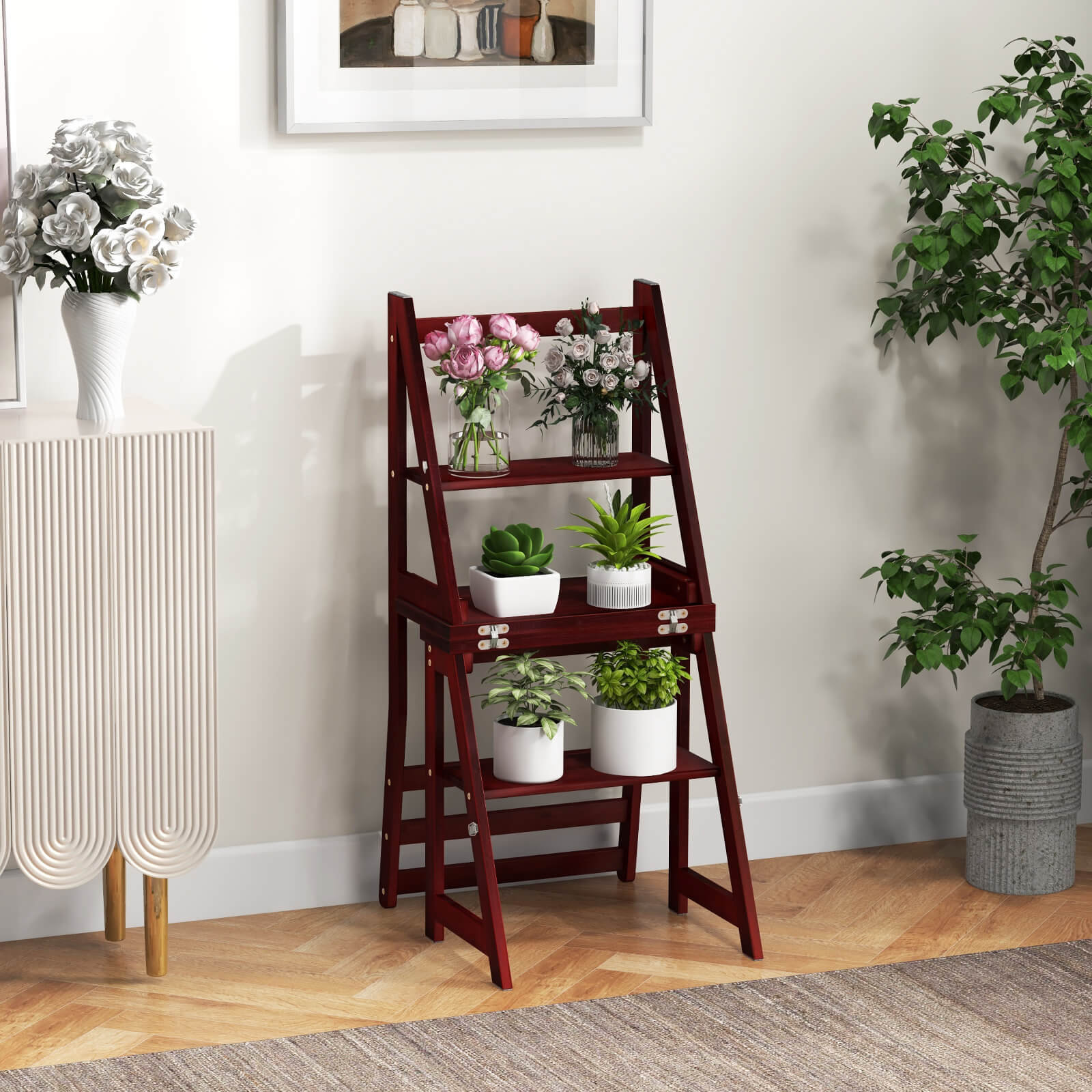 Lark Manor™ 3-step Folding Step Ladder Chair With Bamboo Frame ...