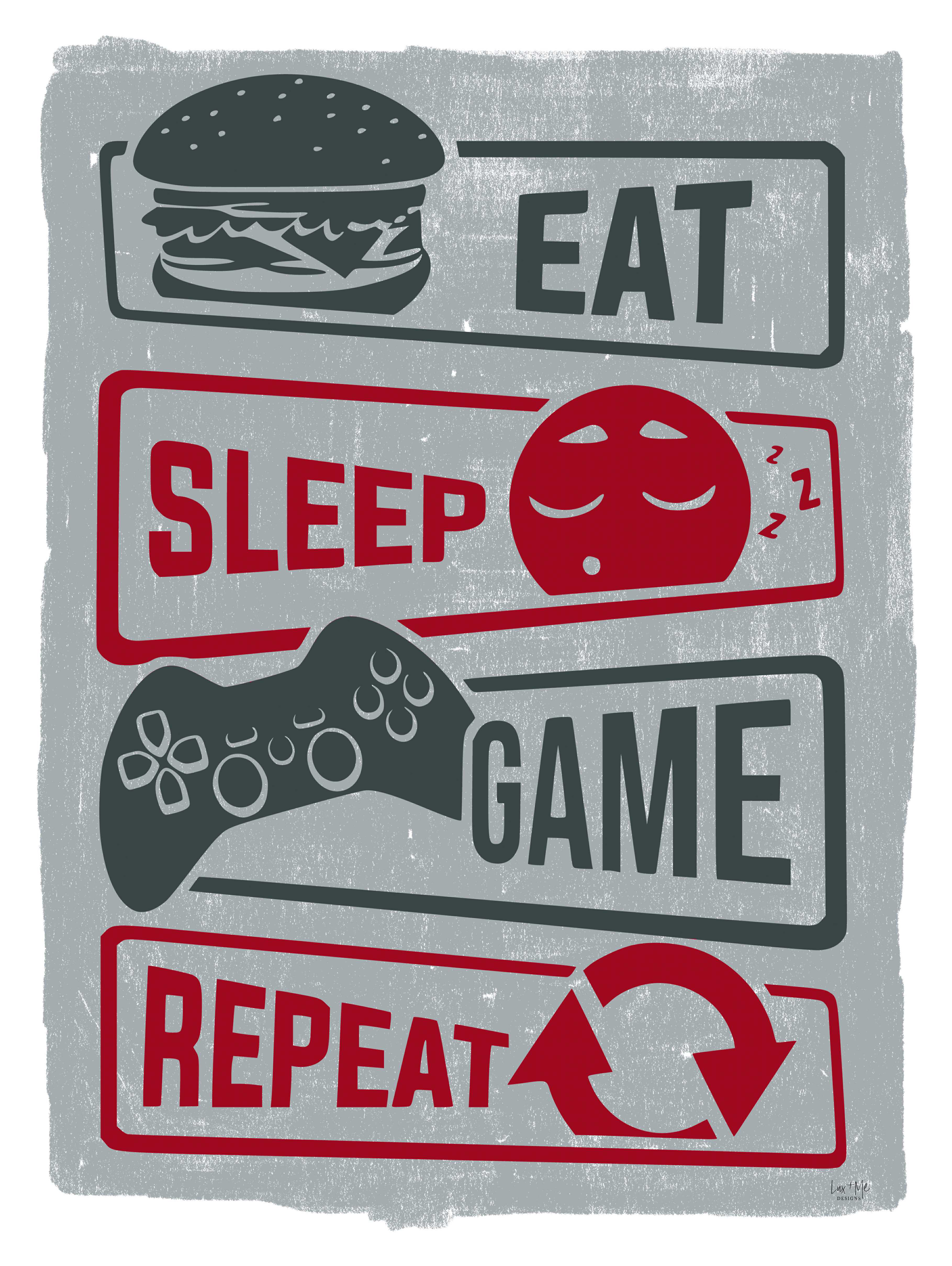 Wildon Home® Eat, Sleep, Game, Repeat by Lux + Me Designs - Wrapped ...