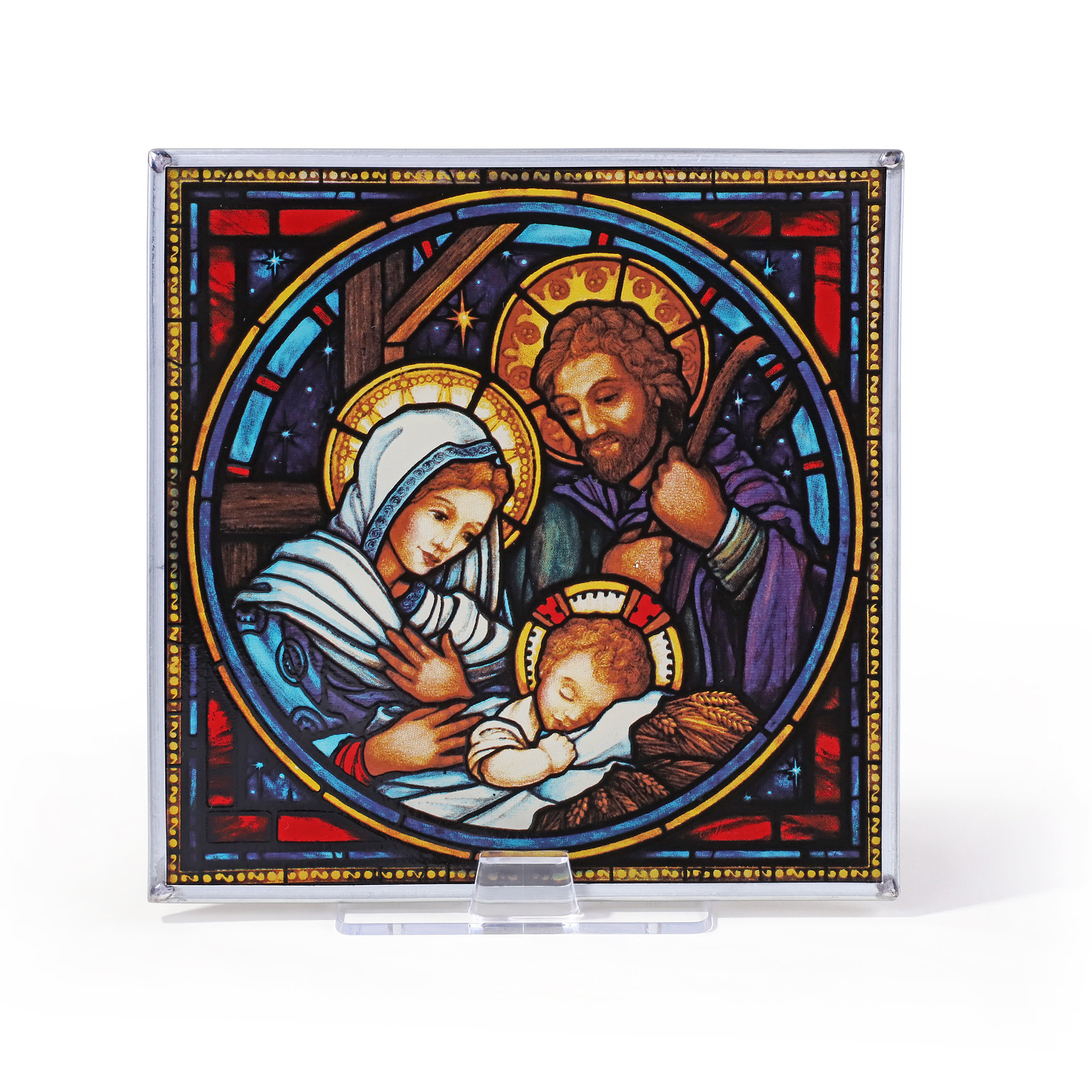 Design Toscano Holy Family Nativity Religious Art Glass Panel - Wayfair ...