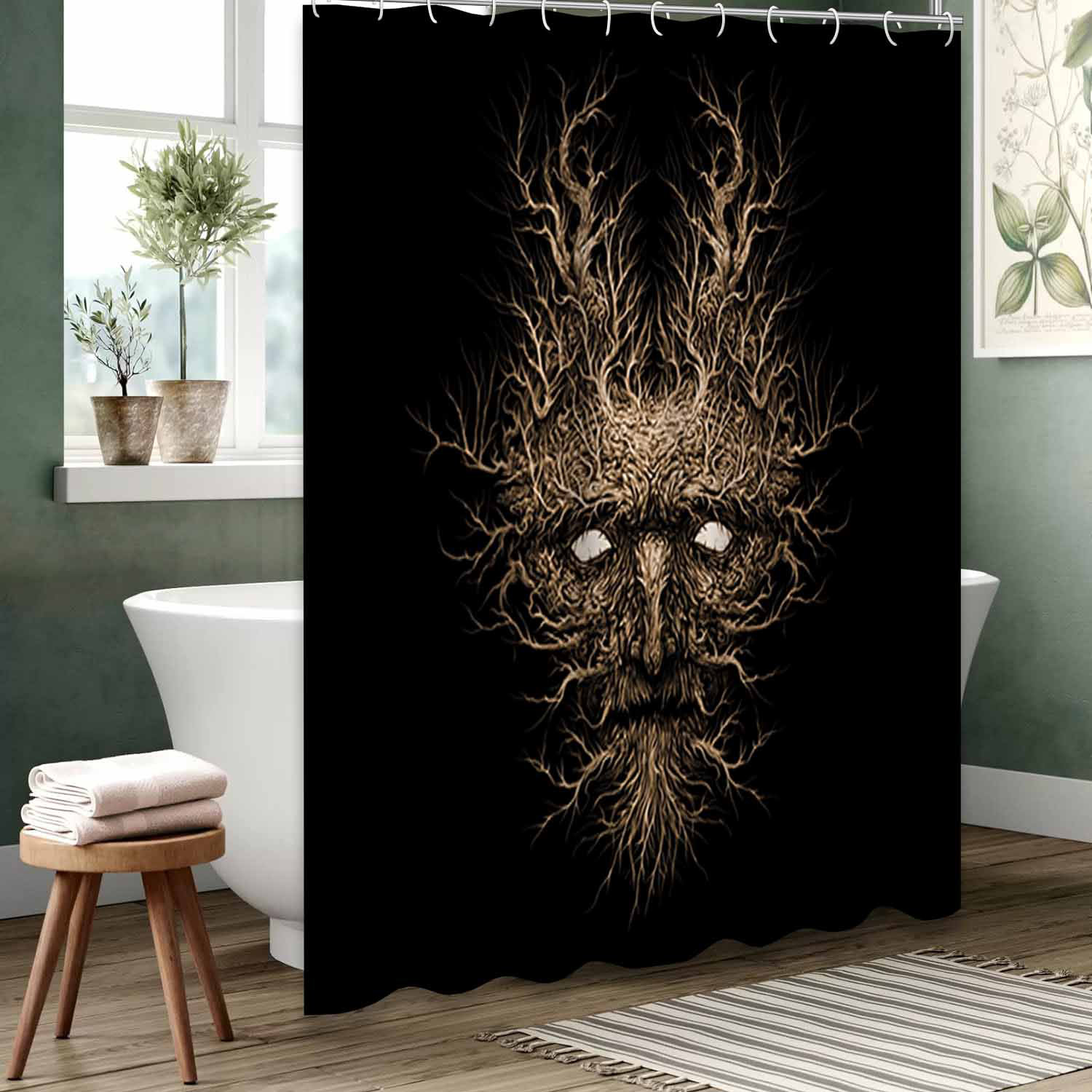 East Urban Home ??Enchanted Roots Shower Curtain with 12 Hooks ...