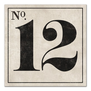 Williston Forge 'Vintage Number 12 Sign' Textual Art on Canvas | Wayfair