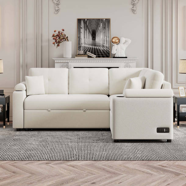 Mercer41 Shanet 87.4'' Upholstered Sleeper Sofa | Wayfair