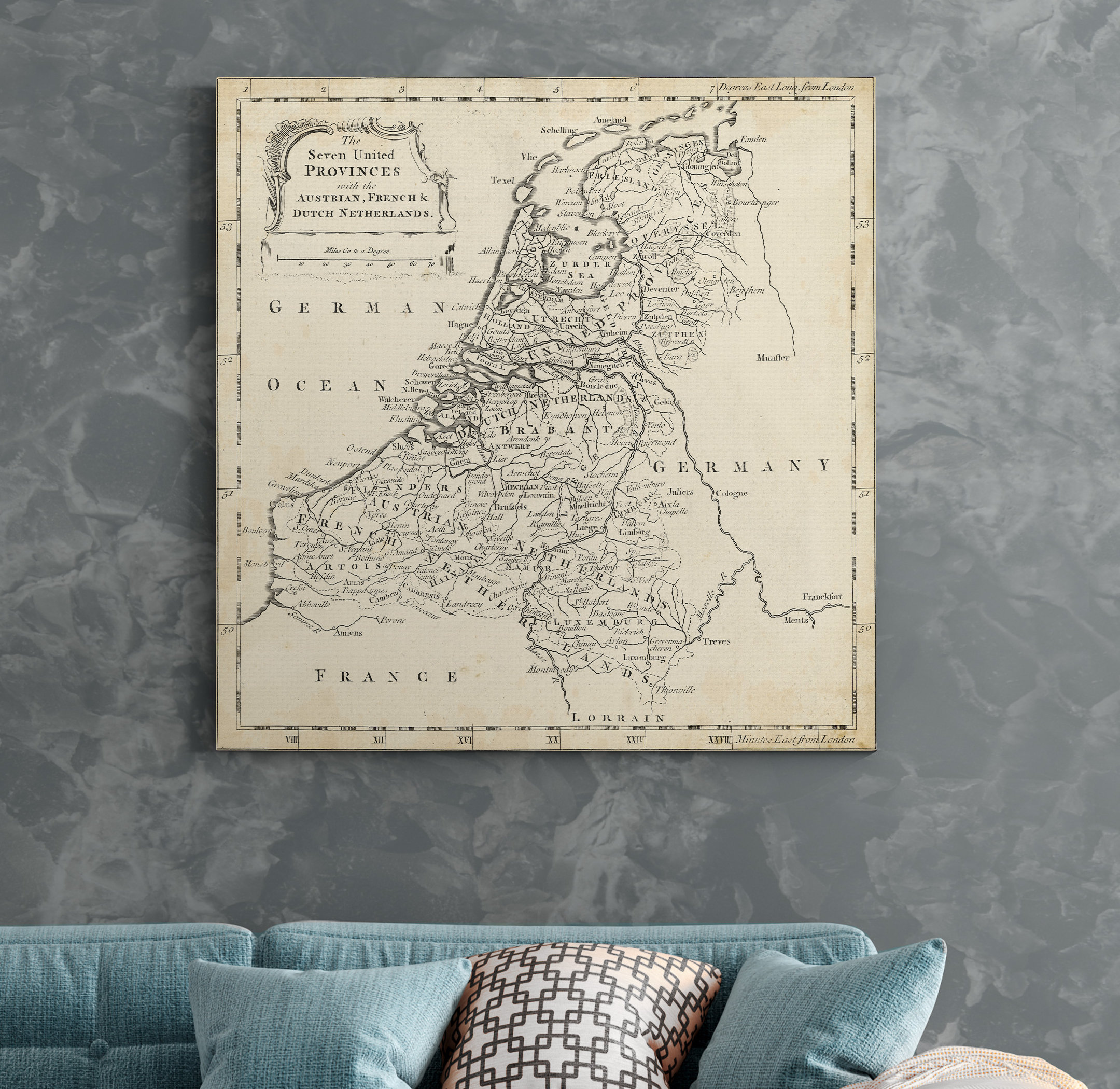 World Menagerie 'Map of the Netherlands' - Wrapped Canvas Graphic Art ...
