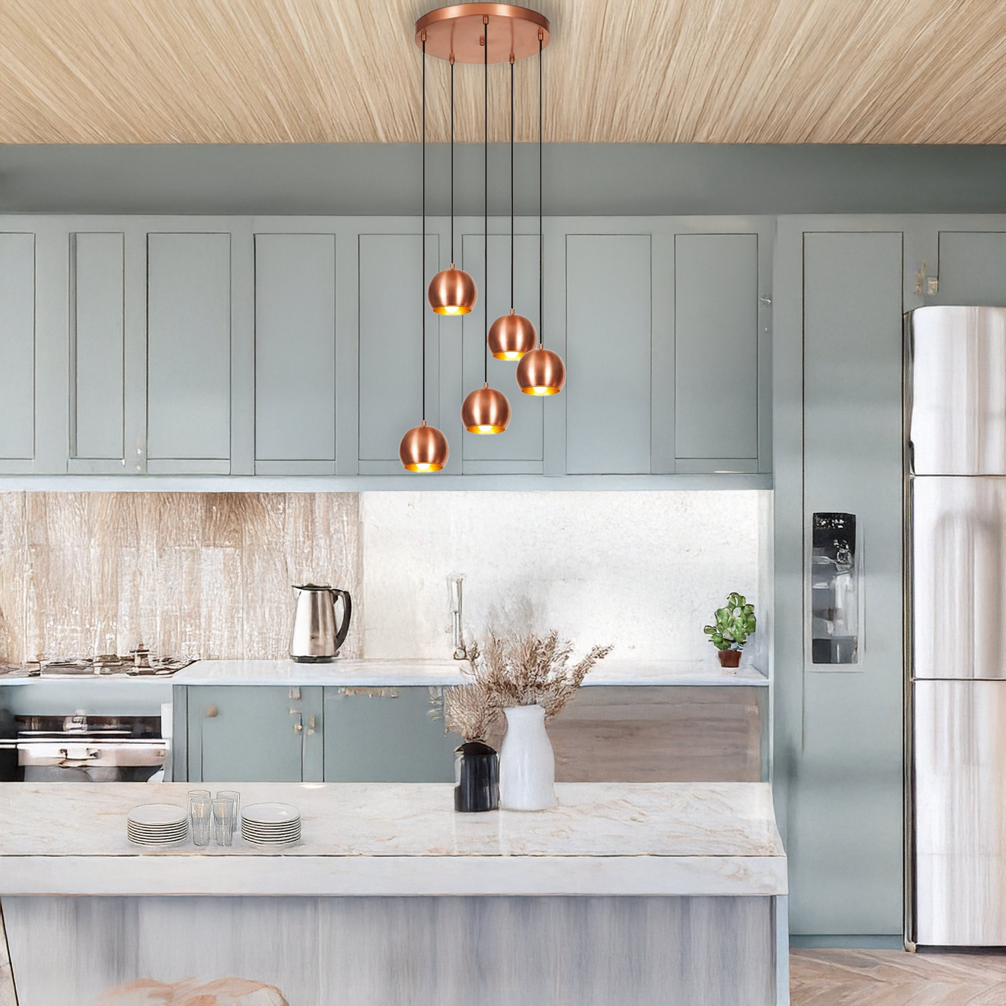 Hokku Designs 5 Lights Metal Body Cluster Pendant | Wayfair