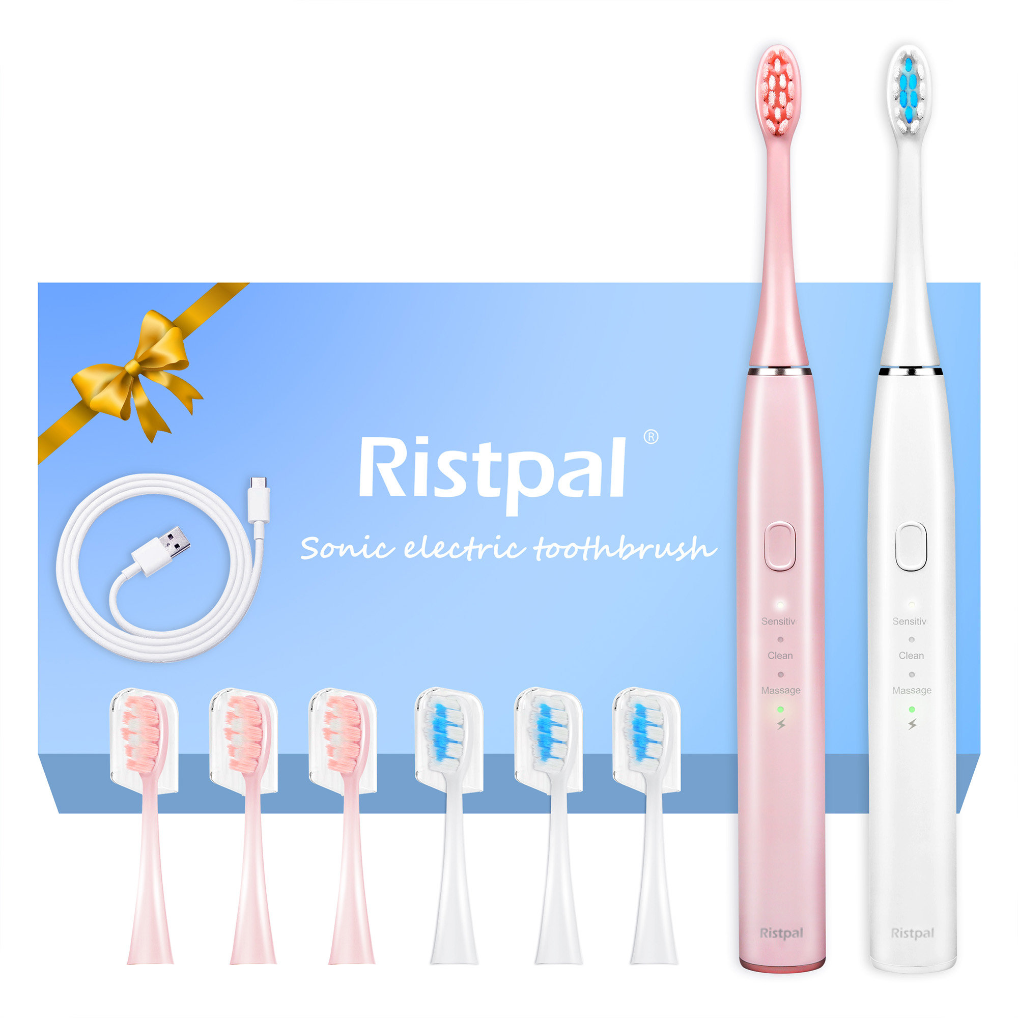 Wrought Studio™ Rechargeable USB Electric Toothbrush with Brush(Set of ...