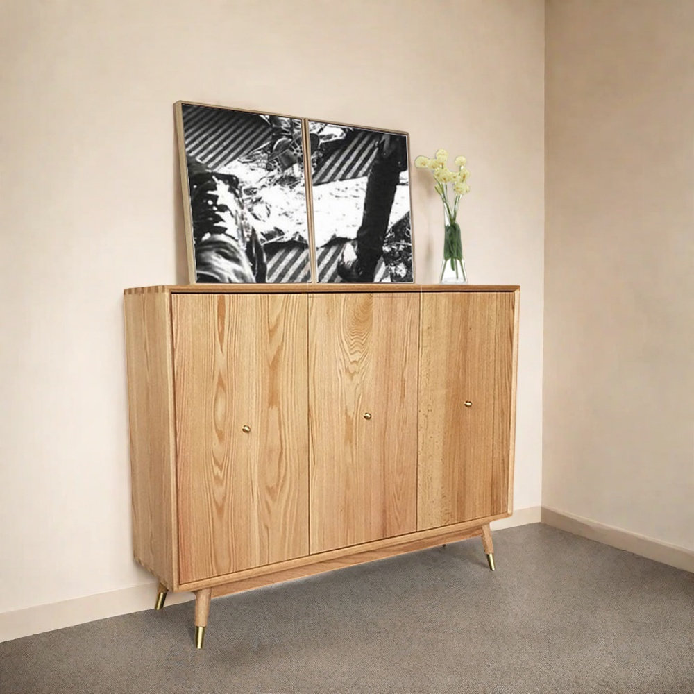 Wu's StylishVault Solid Pine Wood Console Cabinet | Wayfair