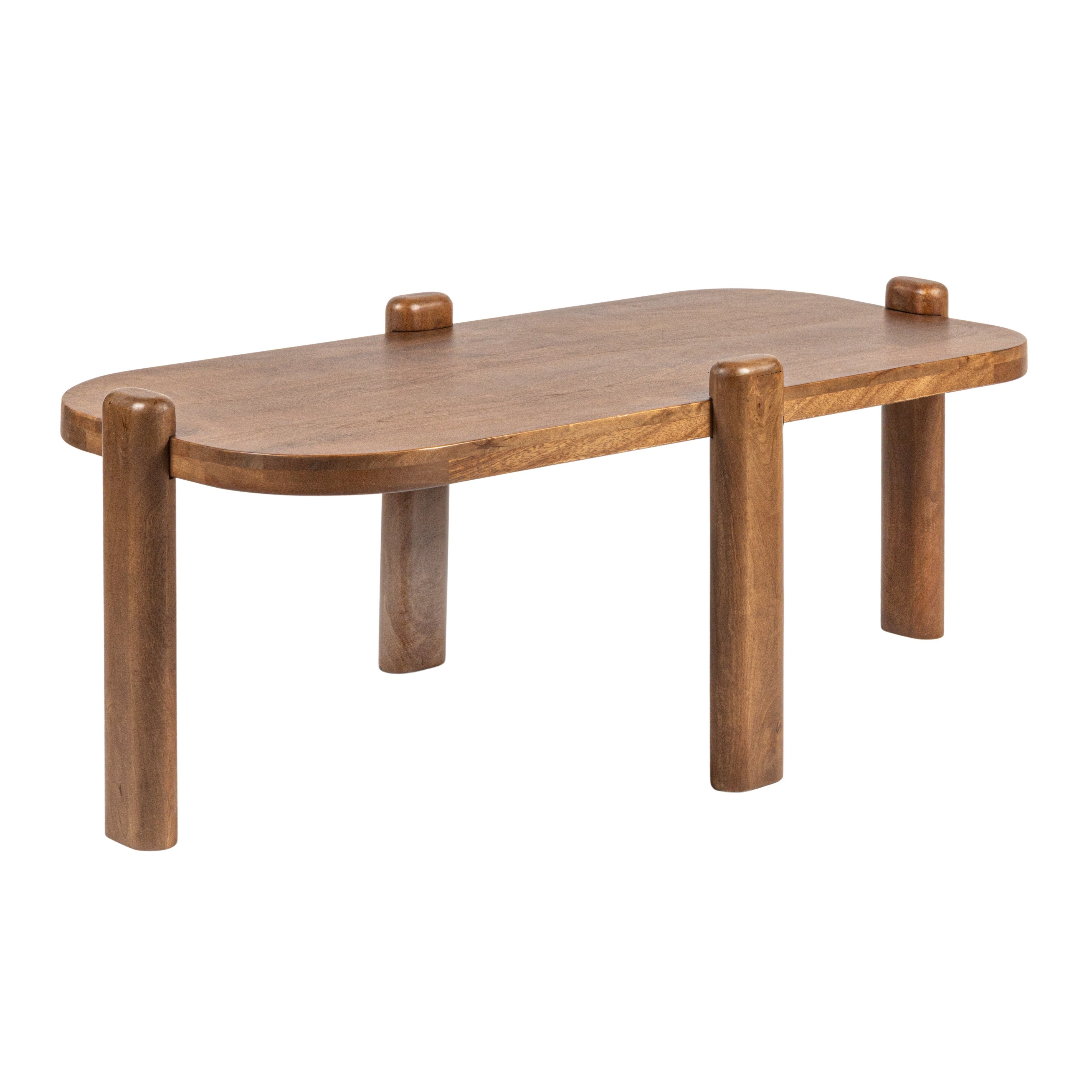 Rowena Interiors Pill-Shaped Mango Wood Coffee Table | Wayfair