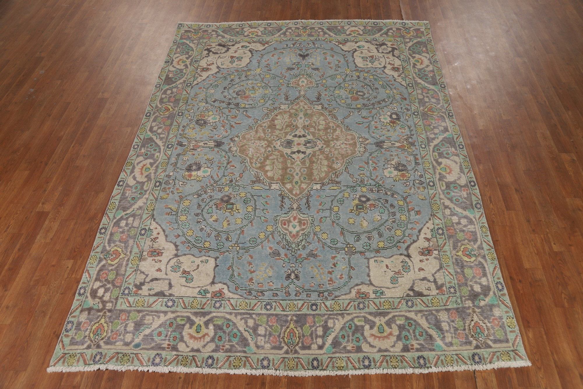 Bloomsbury Market Light Blue Floral Traditional Area Rug 7x9 | Wayfair
