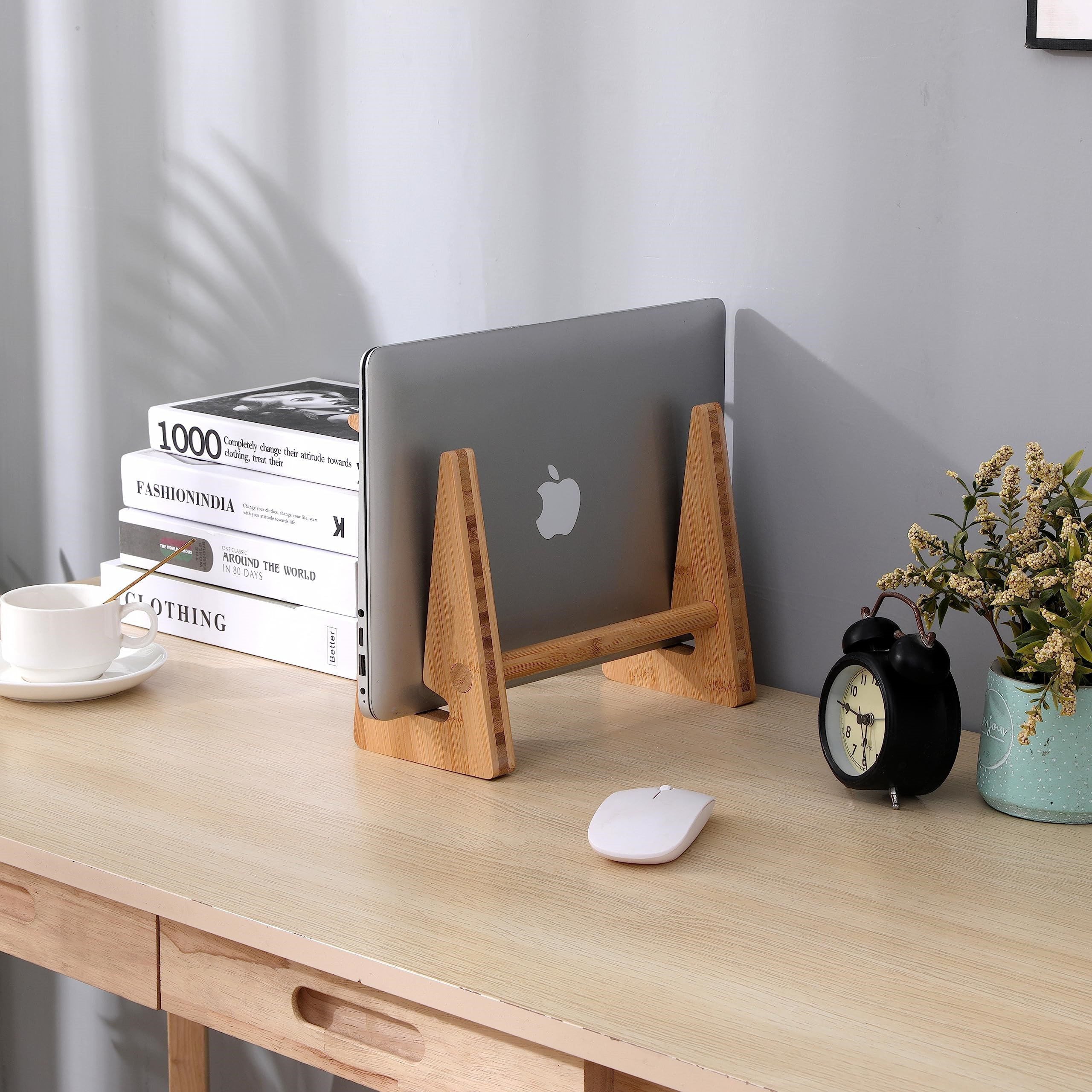 MASMIO Wooden Vertical Laptop Stand for Desk | Wayfair