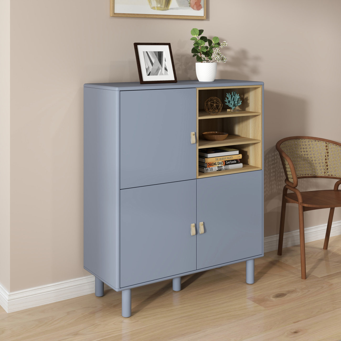 George Oliver Storage Cabinet With Door, Multifunctional Storage ...