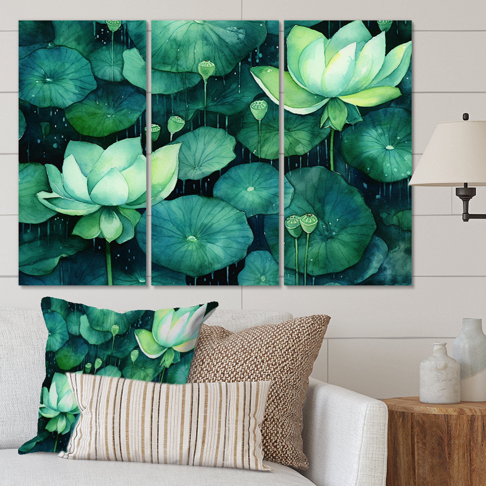 Winston Porter Green Lotus Pond II - Floral Canvas Prints Set - Wayfair ...