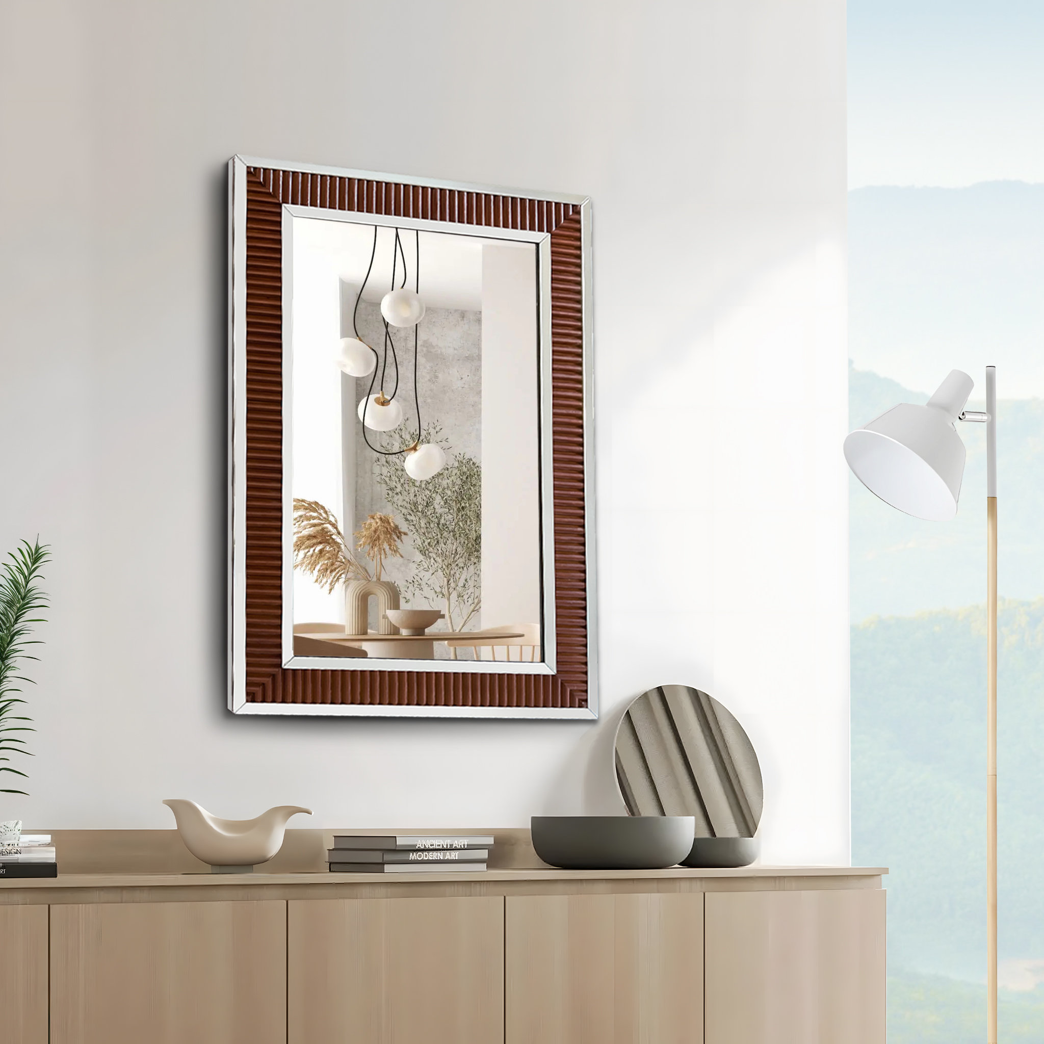 Latitude Run® Chiseko Solid Wood Wood Rectangular Accent Wall Mirror ...