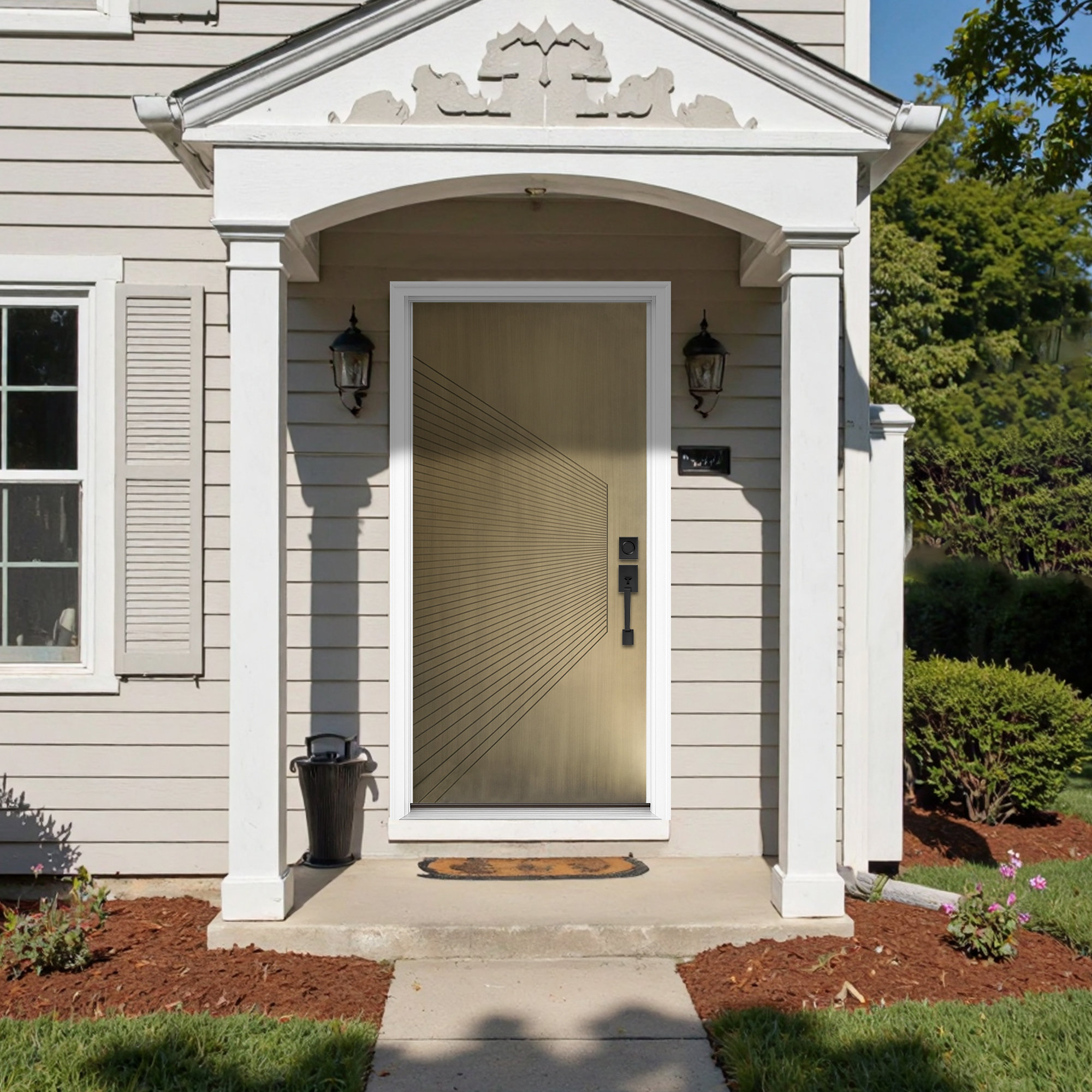 CRAFTIUM Modern Exterior Fiberglass Entry Front Door Smooth Surface ...