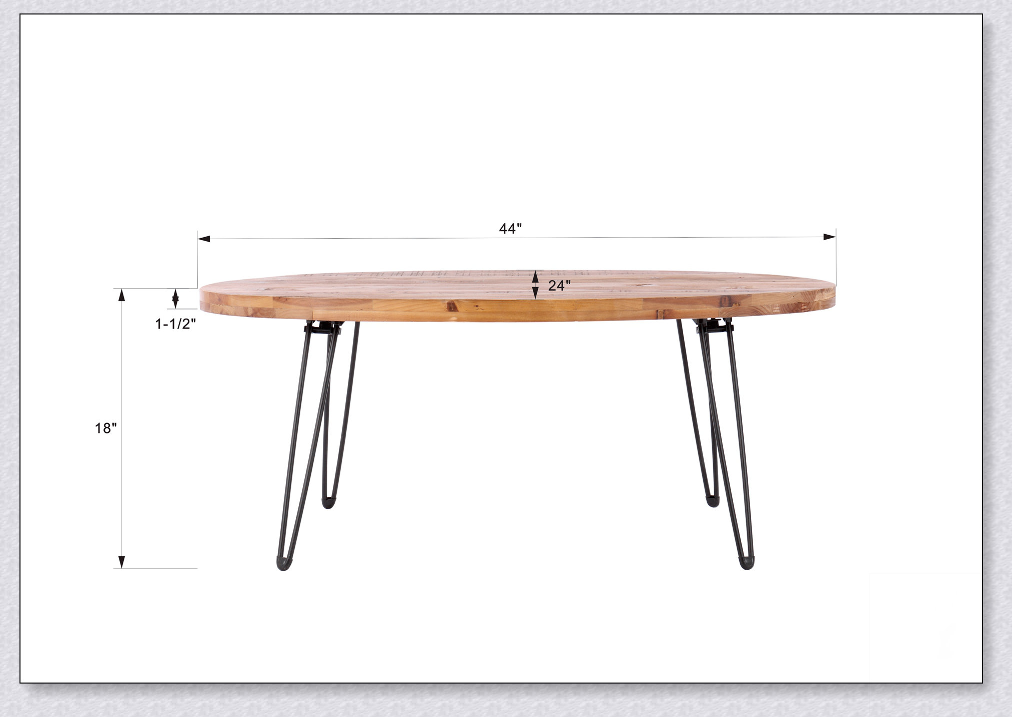 Think Urban Oval Natural Reclaimed Wood Foldable Cocktail Table for ...