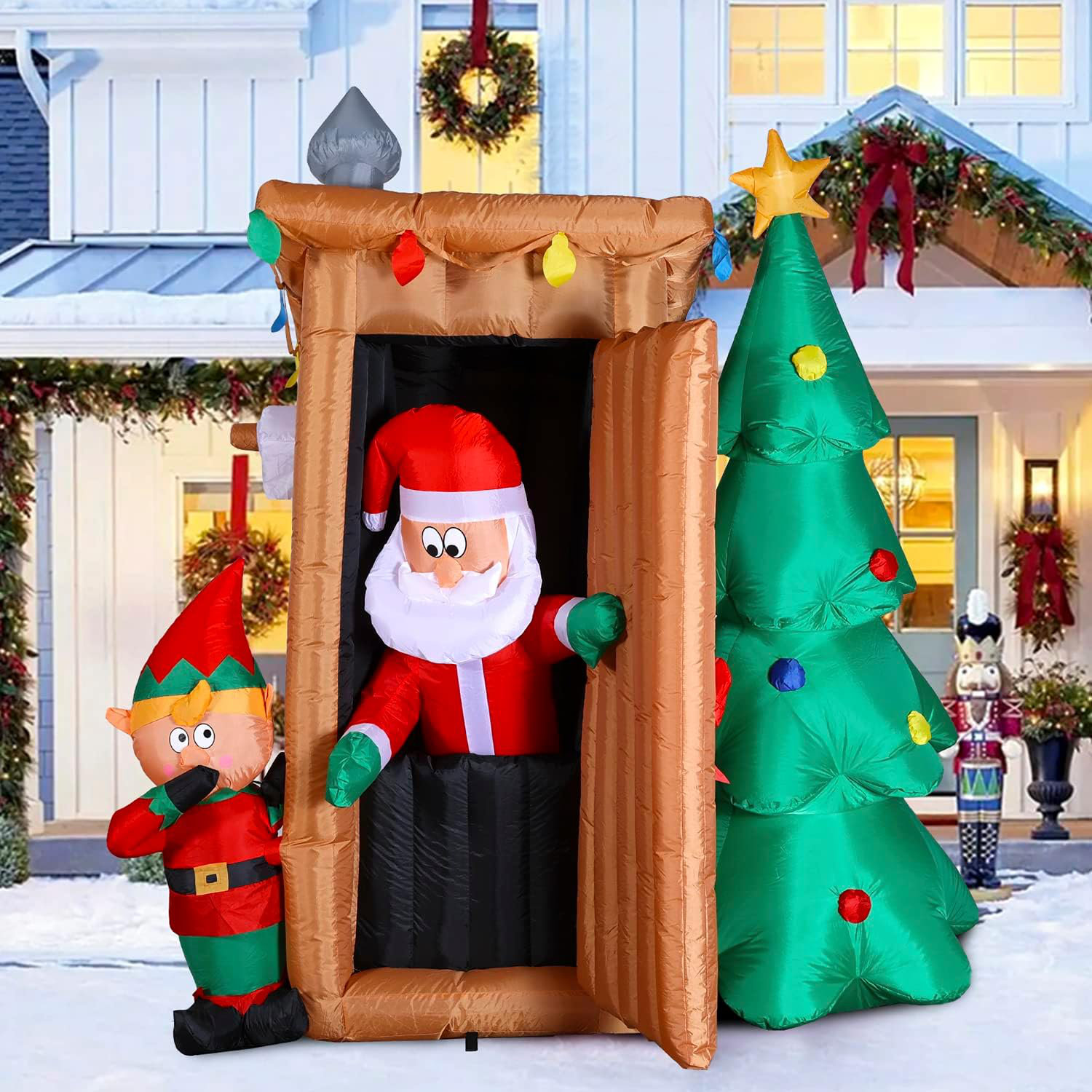 The Holiday Aisle® Upgraded 6FT Christmas Inflatables Yard Decorations ...