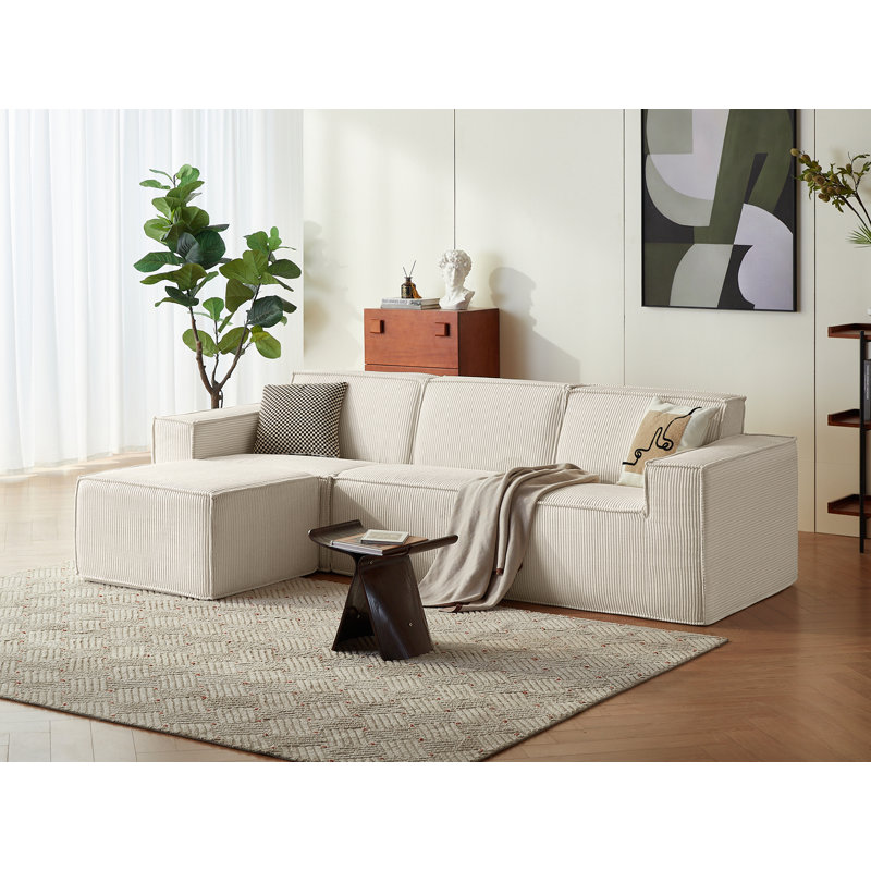 Ebern Designs L-Shaped 3 Seat Modular Cloud Sectional Sofa | Wayfair