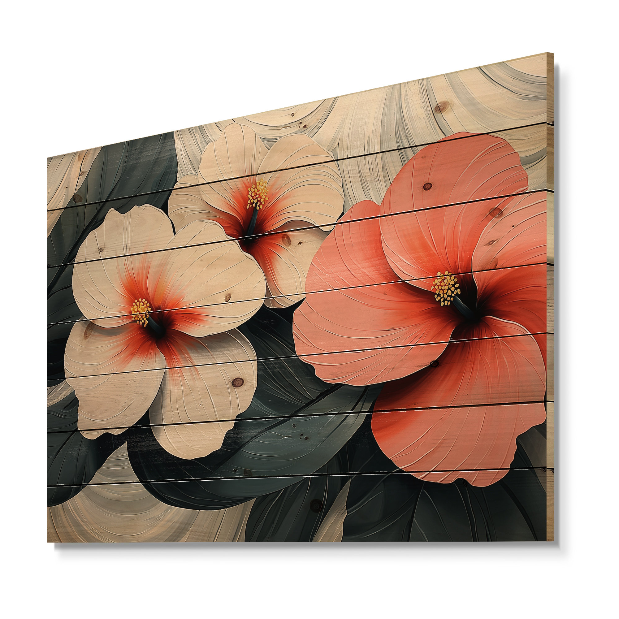 Ophelia & Co. Sunset Hues Hibiscus Liquid Art Harmony I - Hibiscus Wood ...