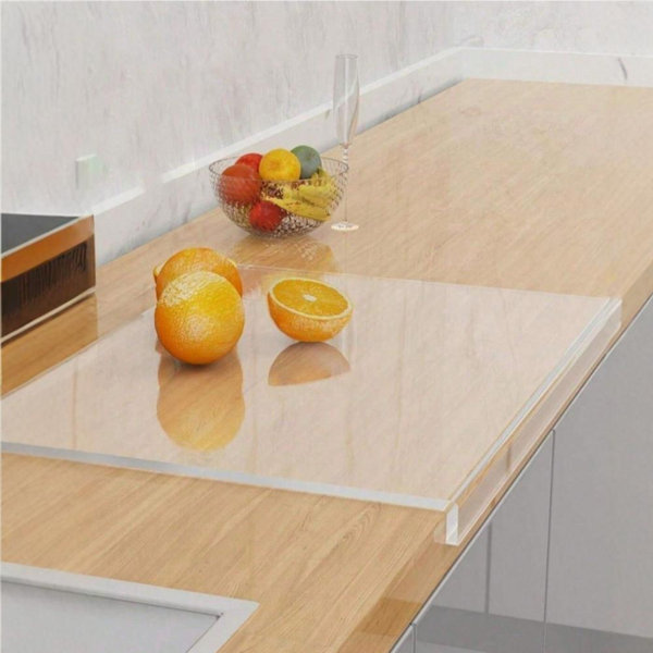 frler Transparent Anti-Slip Acrylic Cutting Board With Counter Lip ...