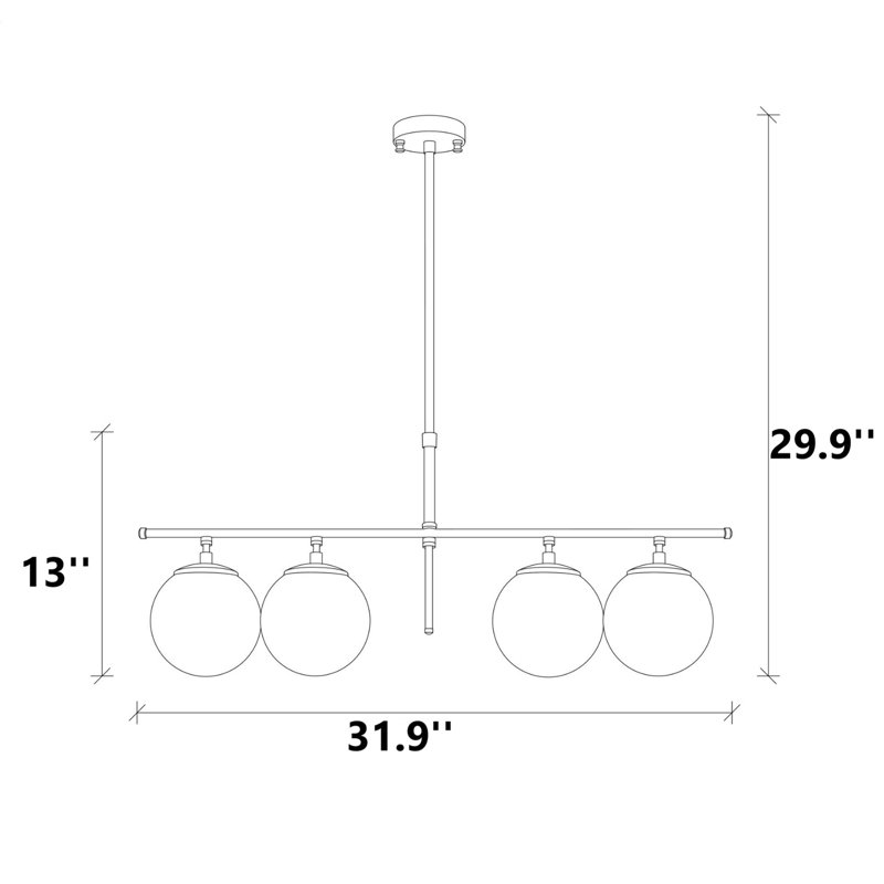 Mercer41 Shanielle 4 - Light Sputnik Square / Rectangle Chandelier ...