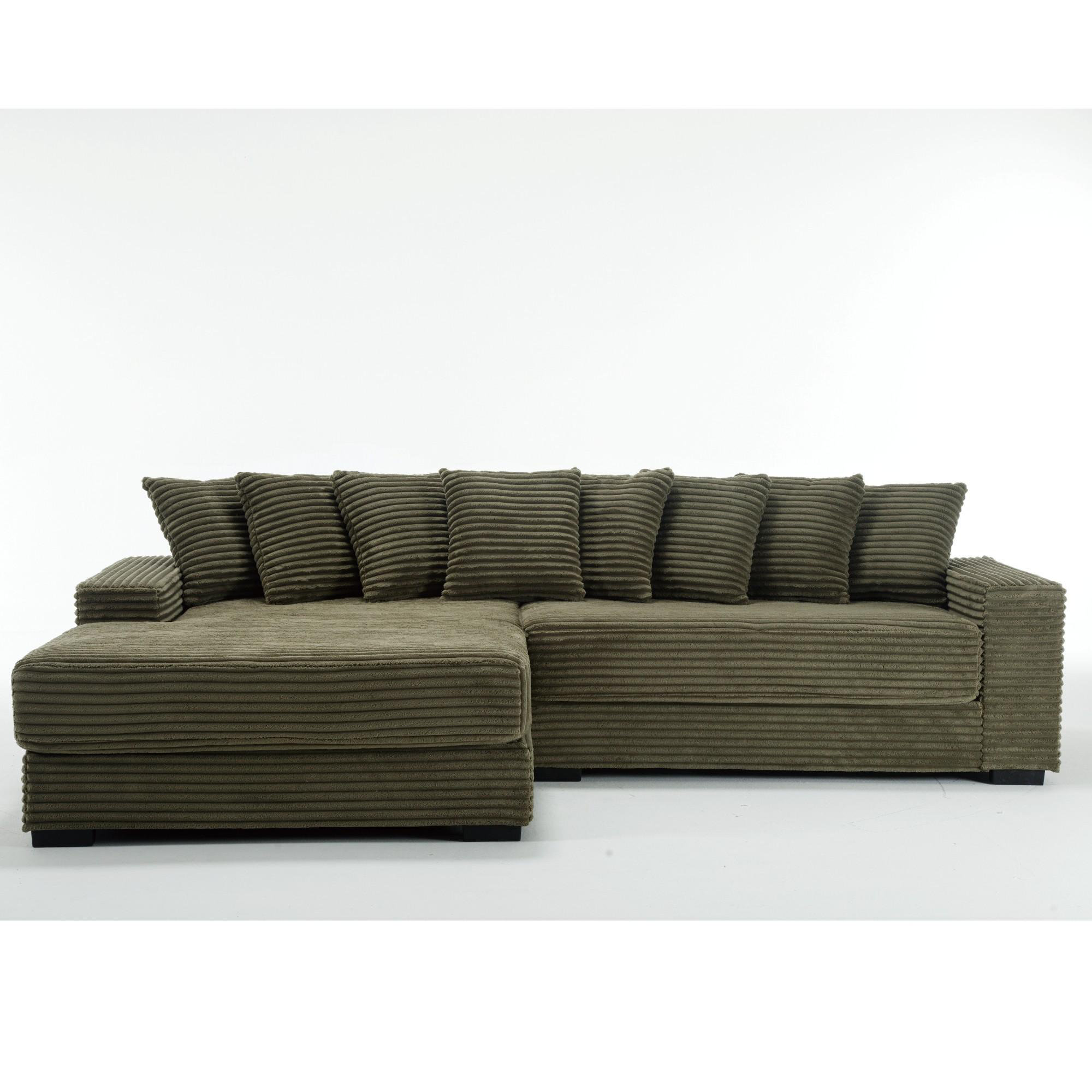 Latitude Run® 3 Seater Modular Upholstered Corduroy Sofa with Left ...