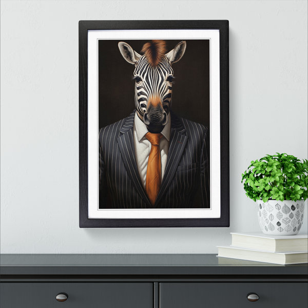 Big Box Art XYZ-FRM-V1223-1735 Zebra In A Suit Painting - Single ...