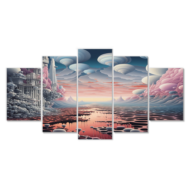 Design Art Futuristic River In Cloudscapes Of Tomorrow - Abstract ...