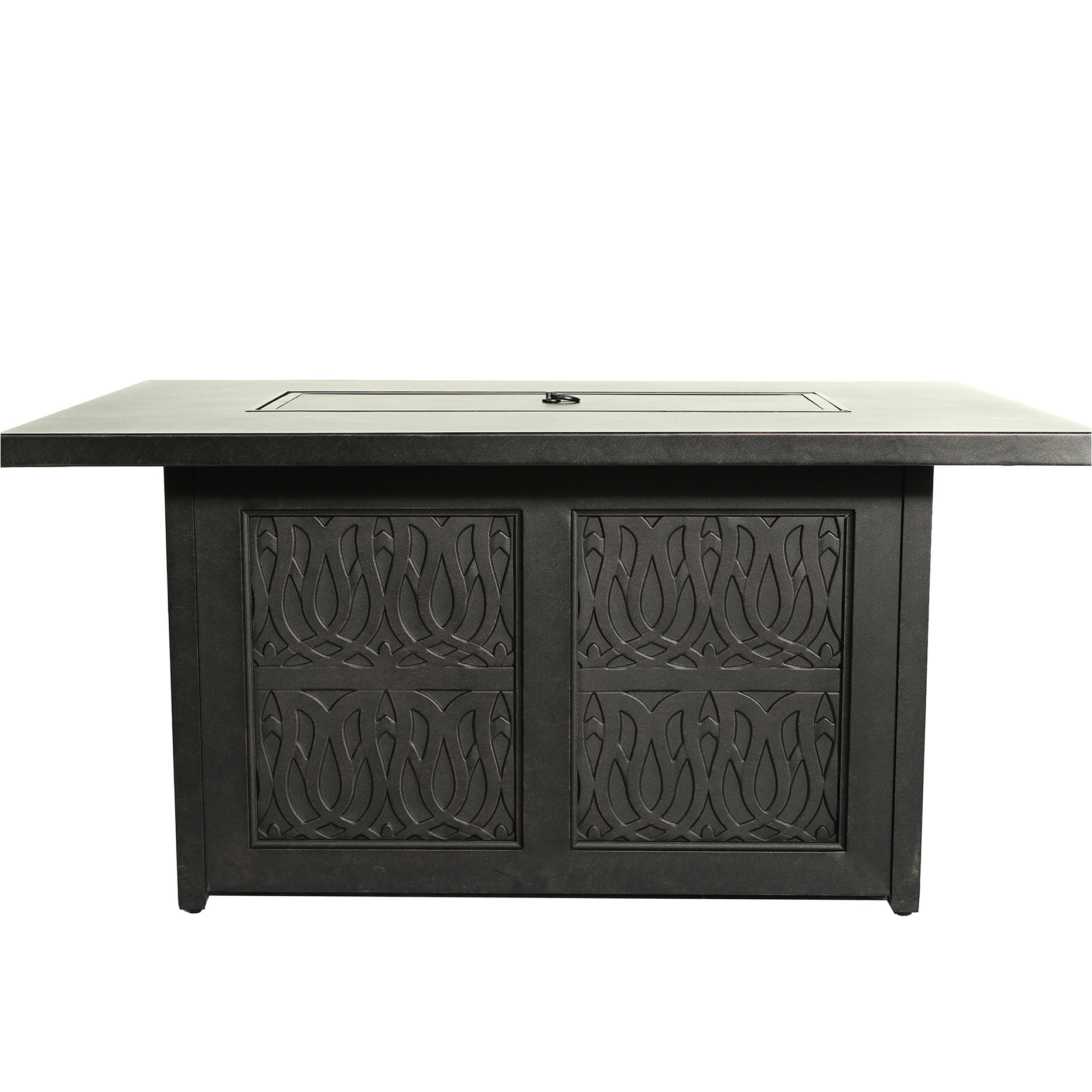 Hokku Designs Aluminum 50x32" Rectangle Fire Table, 55000 Propane ...