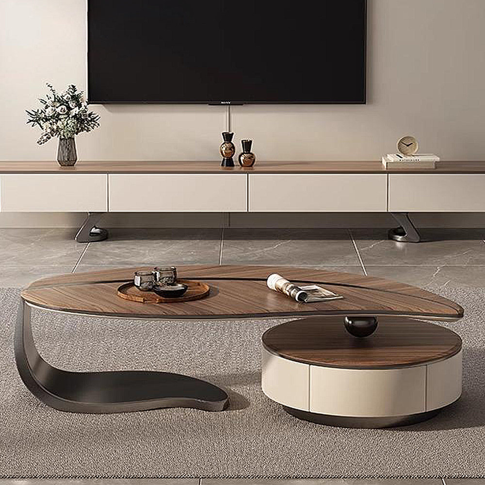 Bkoksety Light luxury creative leaf shape coffee table | Wayfair
