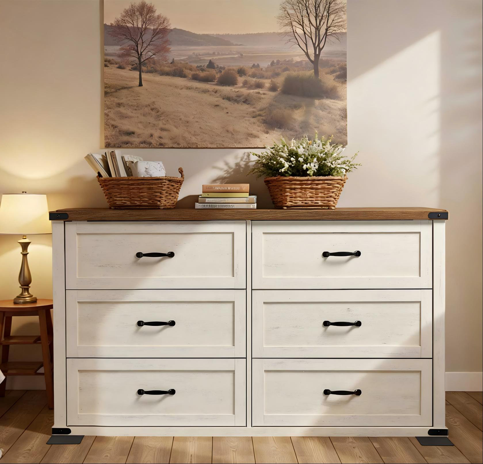 Ophelia & Co. 54" W Dresser With 6 Drawers, Modern Farmhouse Chest Of ...