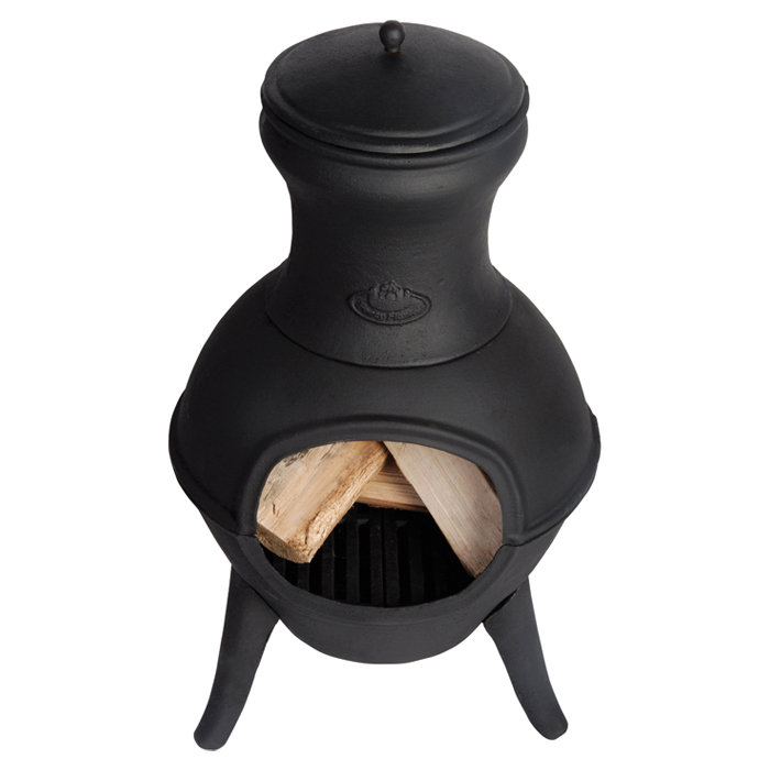 Millwood Pines Houk Cast Iron Wood Burning Chiminea & Reviews | Wayfair