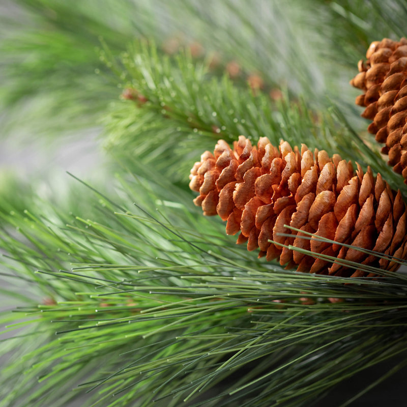 Primrue 32" Artificial Pine Swag With Pinecones, Green | Wayfair