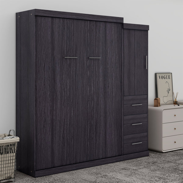 Latitude Run® Full Size Murphy Bed With Wardrobe, Drawers, Bed, And can ...