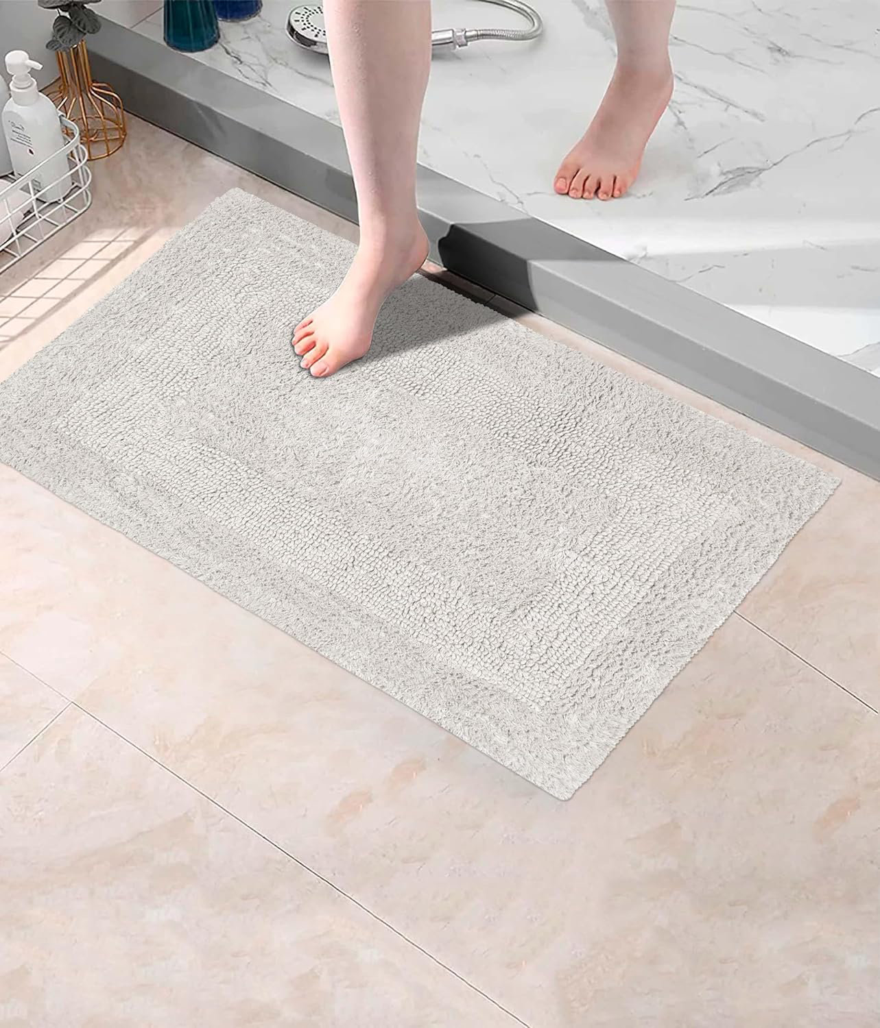 Latitude Run® Luxurious Bath Mat Rug - Set Of 2 Reversible Heavyweight ...