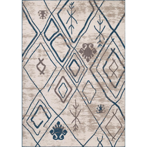 Foundry Select Luxe Weavers Collection 562 Ivory Geometric Area Rug 5X7 ...
