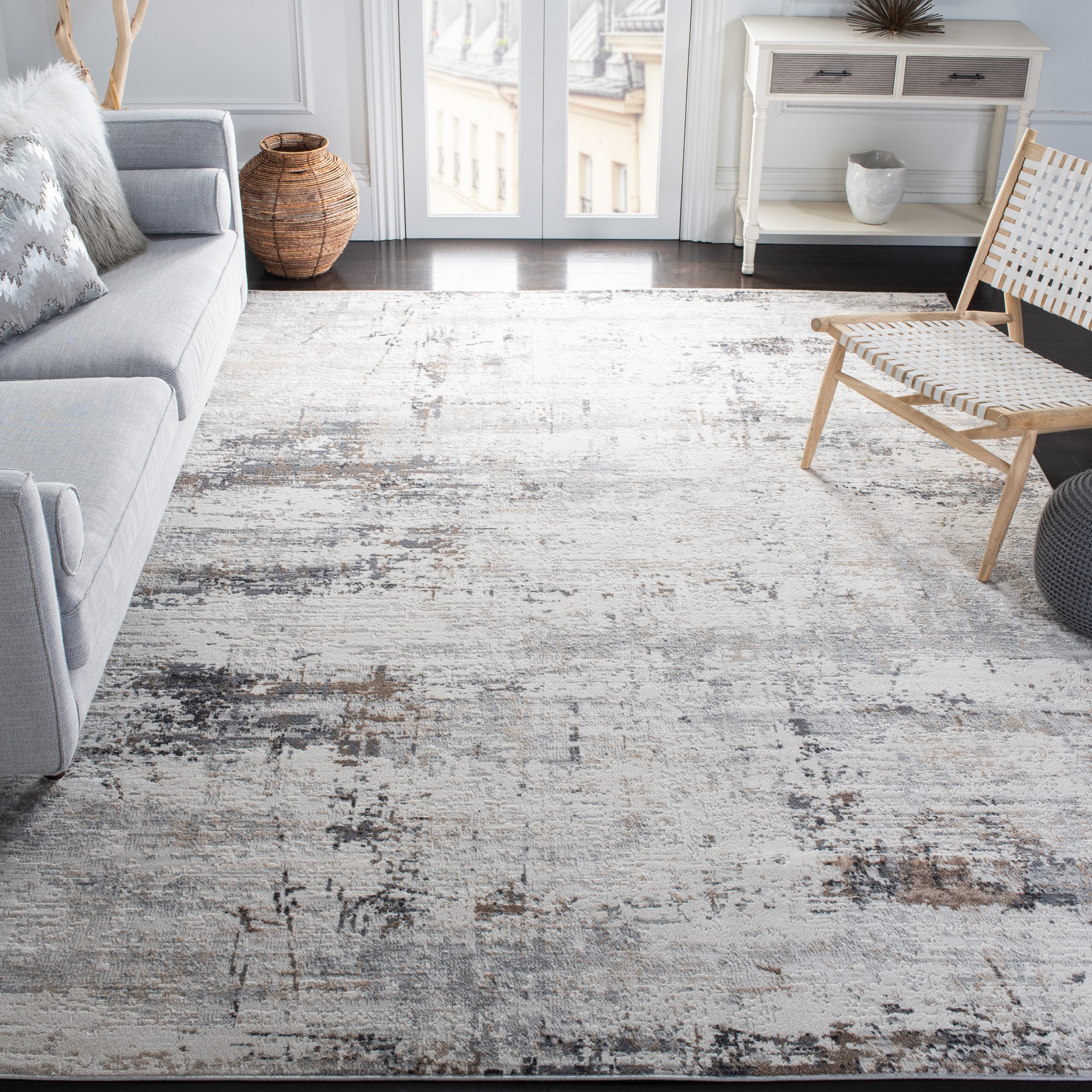 Trent Austin Design Griner Padillo Abstract Ivory/Gray Area Rug ...