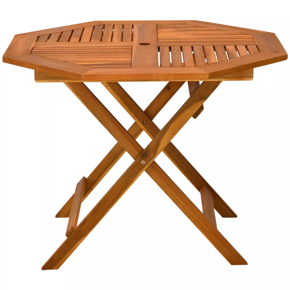 Latitude Run® 39" Acacia Outdoor Dining Table, Octagonal Patio Table ...