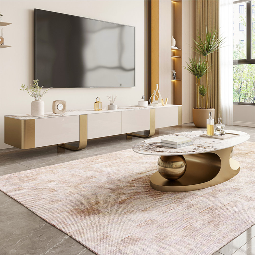 Bkoksety Modern Simple Rock Slab TV Cabinet Coffee Table | Wayfair