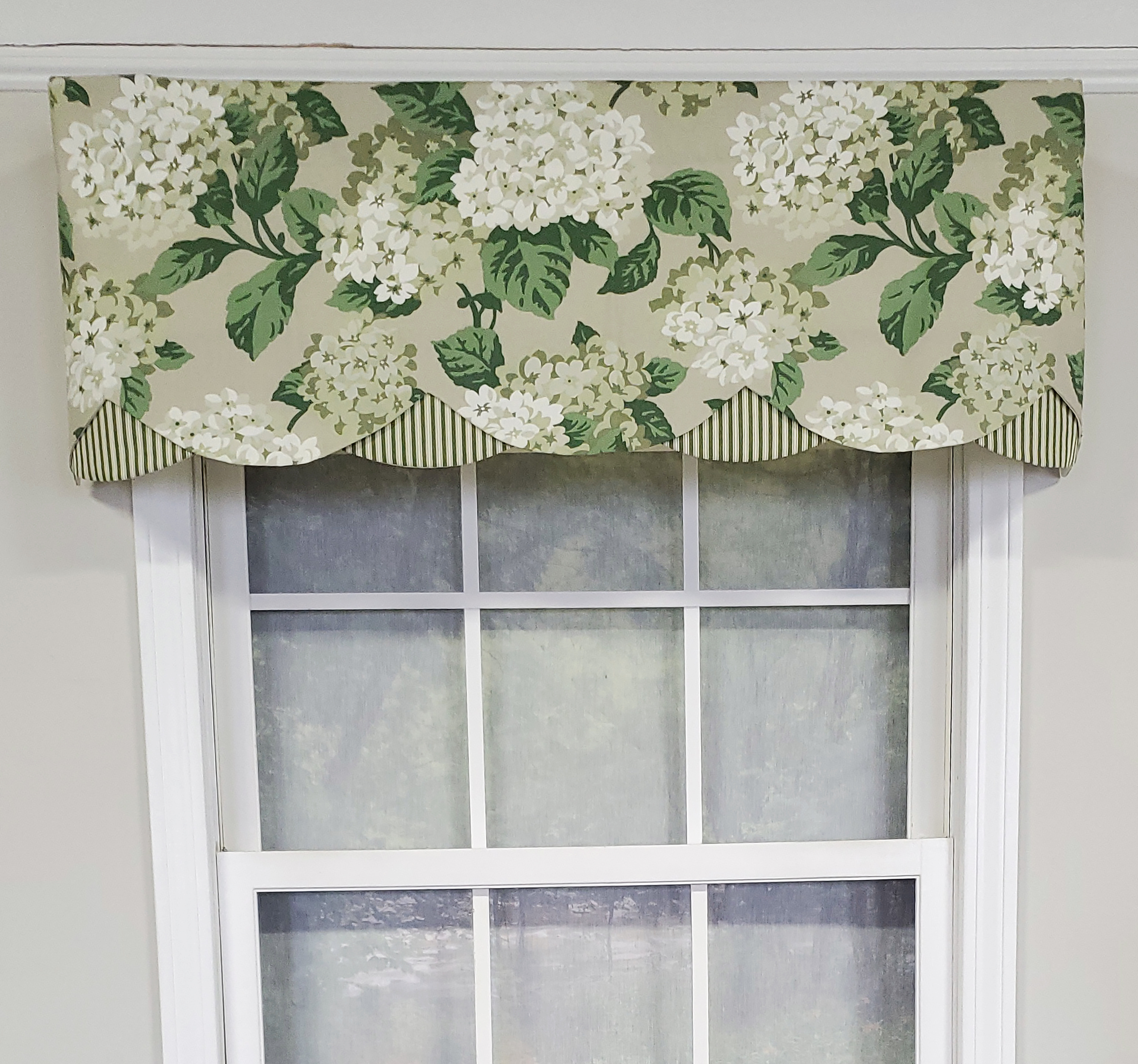 RLF Home Summerwind Petticoat Floral Scalloped 50" Window Valance ...
