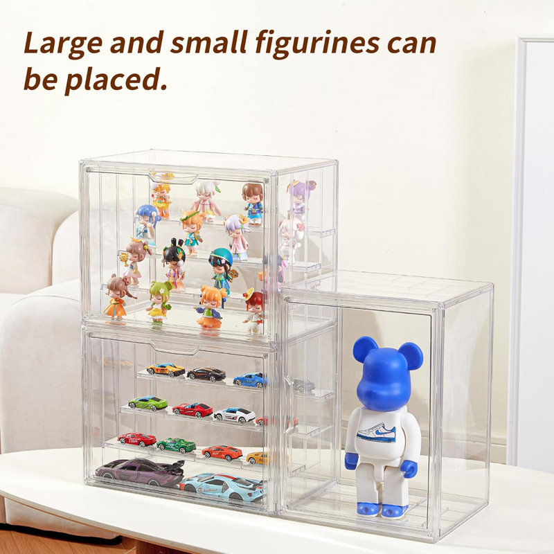 CHUANGWENYI Display Case For Collectibles 4 Layer Updated Adjustable ...