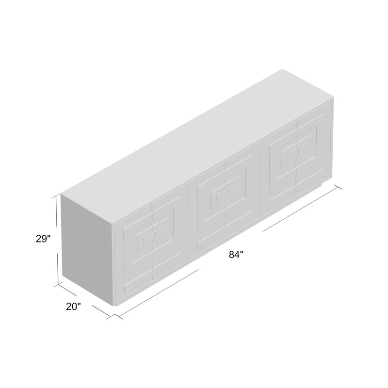 Lillian August Jasper 84" Wide Walnut Wood Sideboard | Perigold