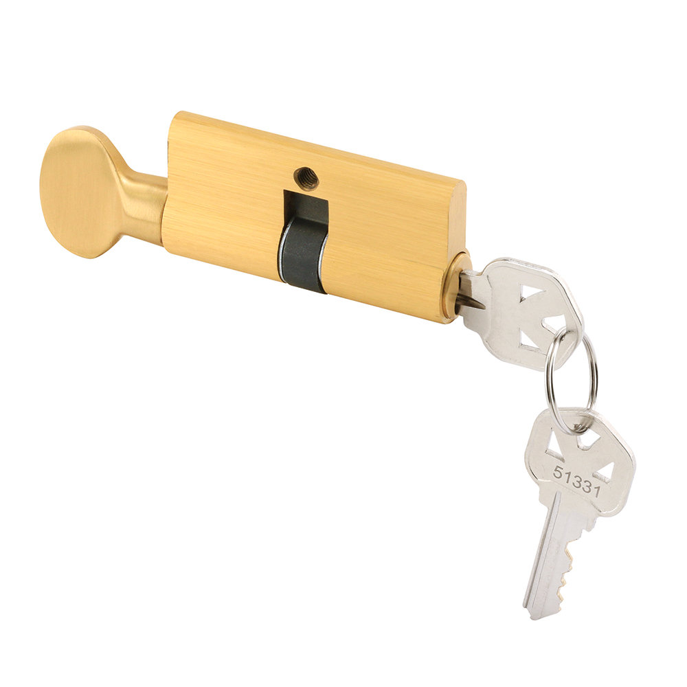 Prime-Line Key Cylinder with Thumbturn, Solid Brass Construction ...
