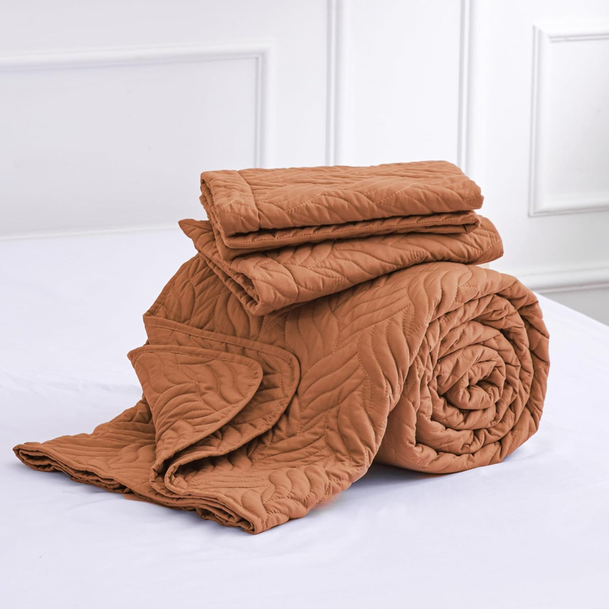 ToccoLeggero King Size Quilt Bedding Set Camel Bedspreads - Bed Summer ...