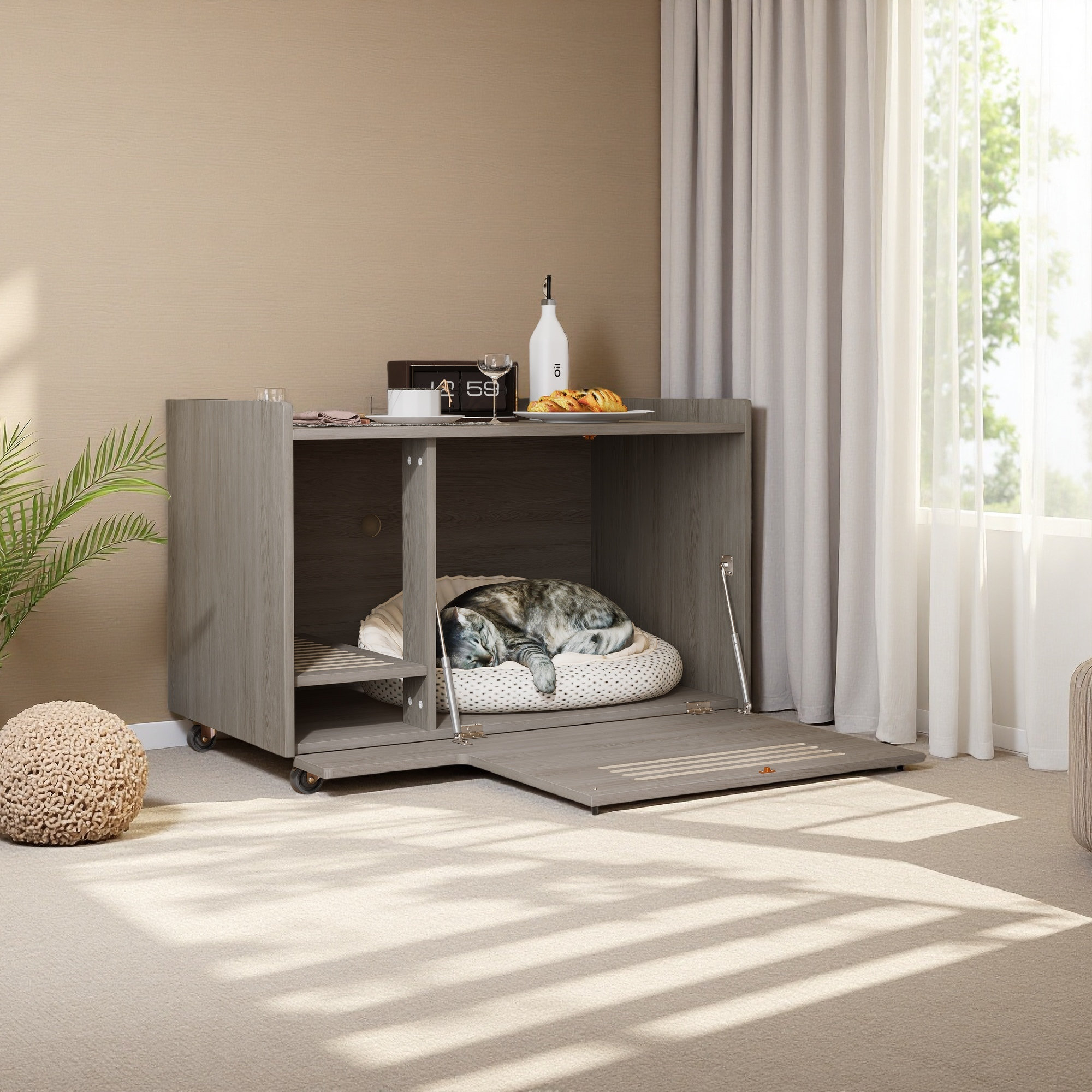 Tucker Murphy Pet™ Cat Litter Box Enclosure,Hidden Litter Box Furniture ...