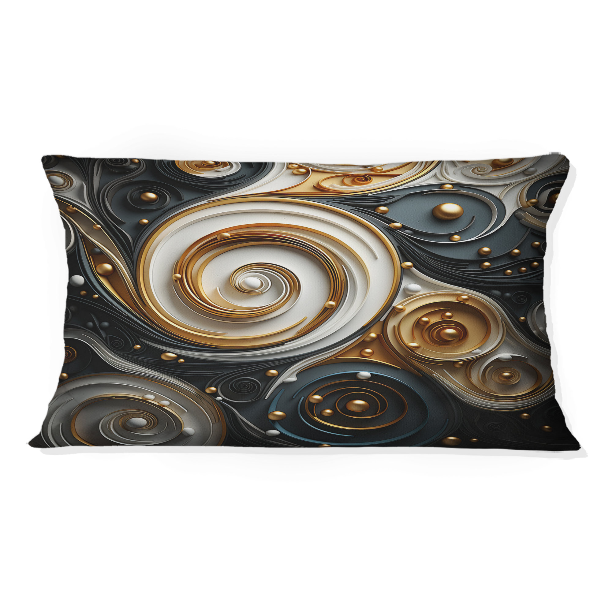 Design Art Abstract Liquid Gold And Black Spiral Swirls - Abstract ...
