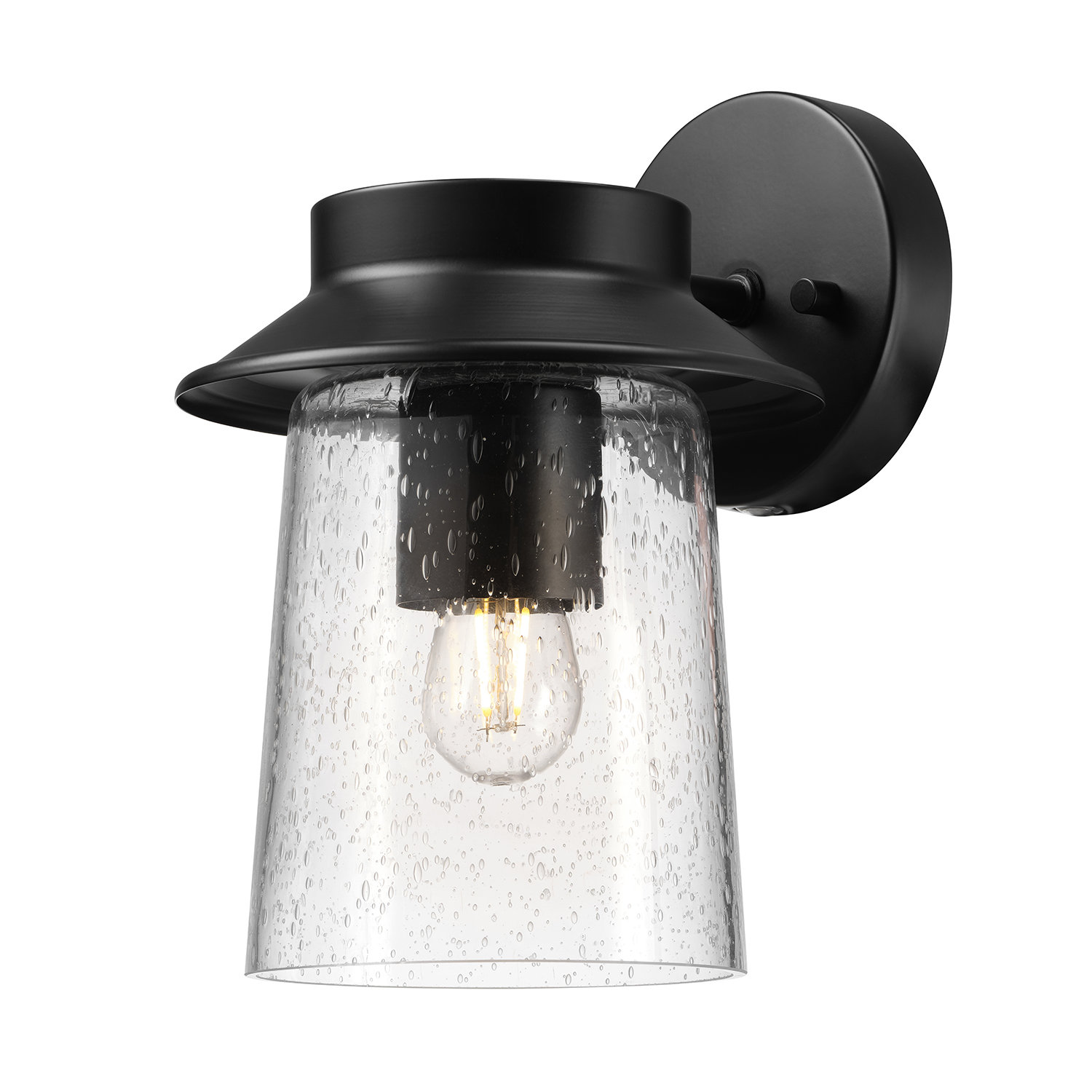 Globe Electric Company Matte Black LED Integrated Outdoor Solar Wall ...