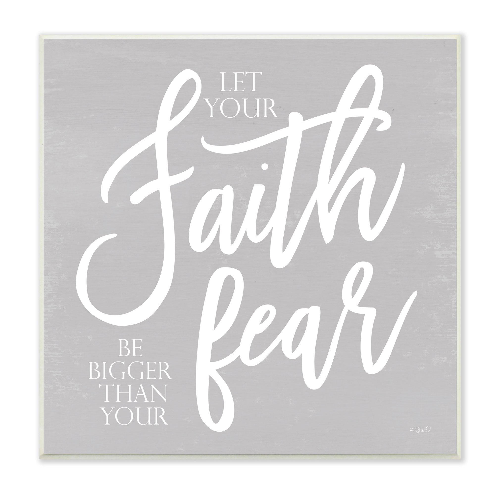 Stupell Industries " Faith Bigger Than Your Fear Religious Script ...